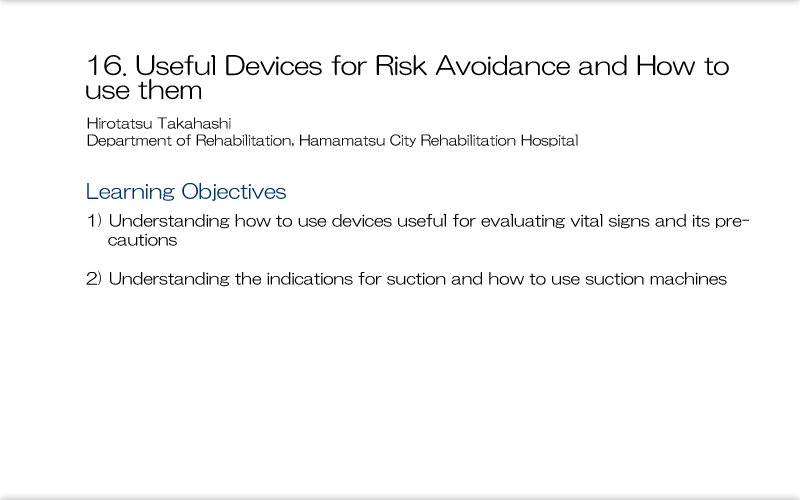 16.Useful Devices for Risk Avoidance and How to use them