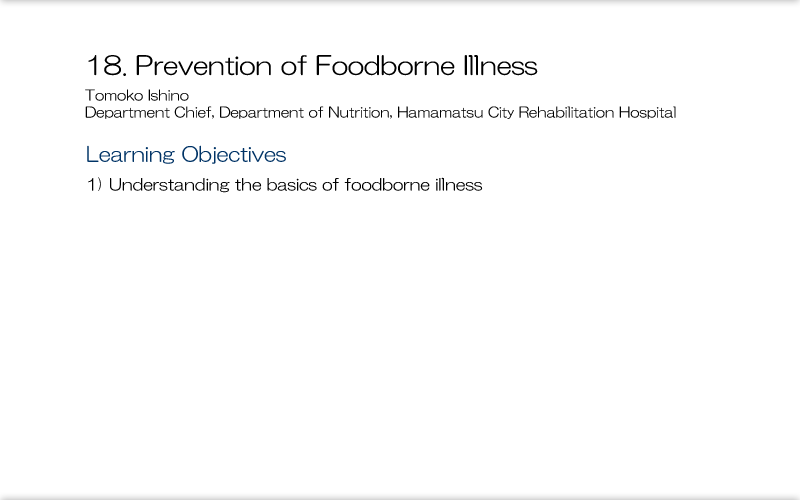 18.Prevention of Foodborne Illness