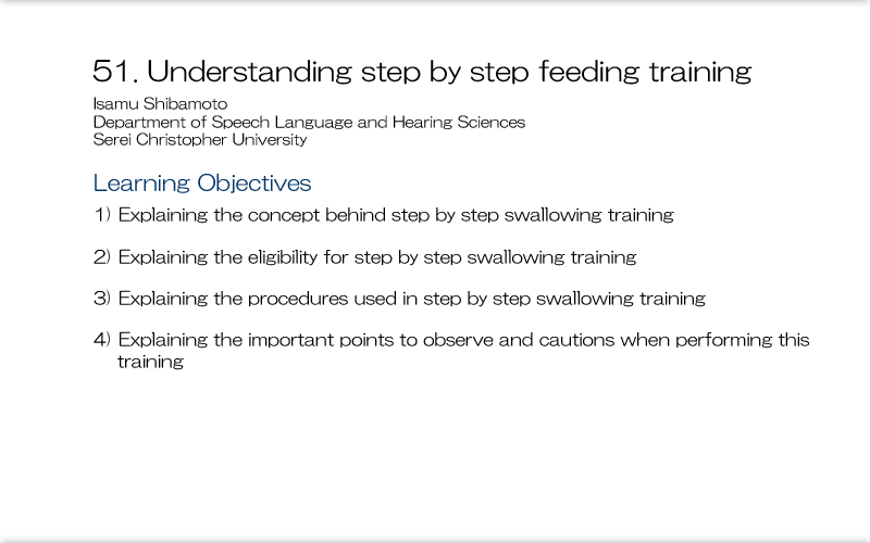 51.Understanding step by step feeding training